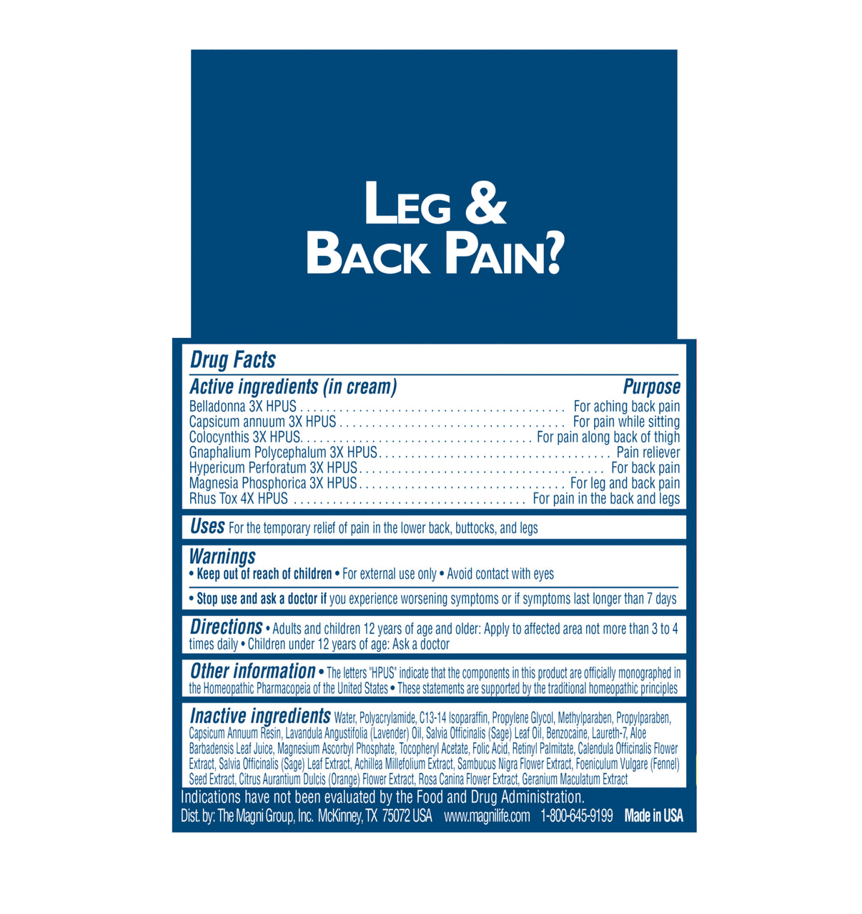 Leg & Back Pain Relief Cream – Magnilife